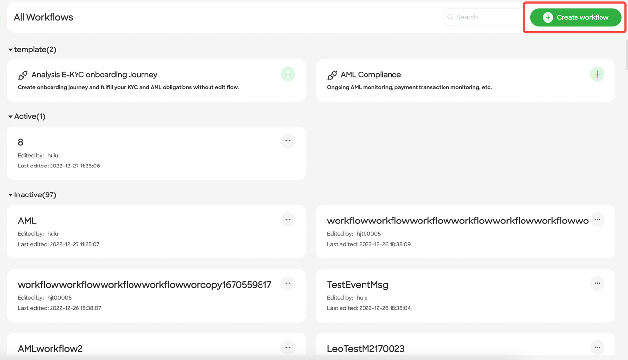 OSP - Workflow - Create Workflow – ADVANCE.AI