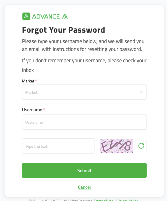 How To Reset Password Websaas Portal [English] – ADVANCE.AI