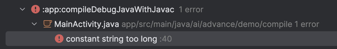 How to fix SDK error "constant string too long"? – ADVANCE.AI
