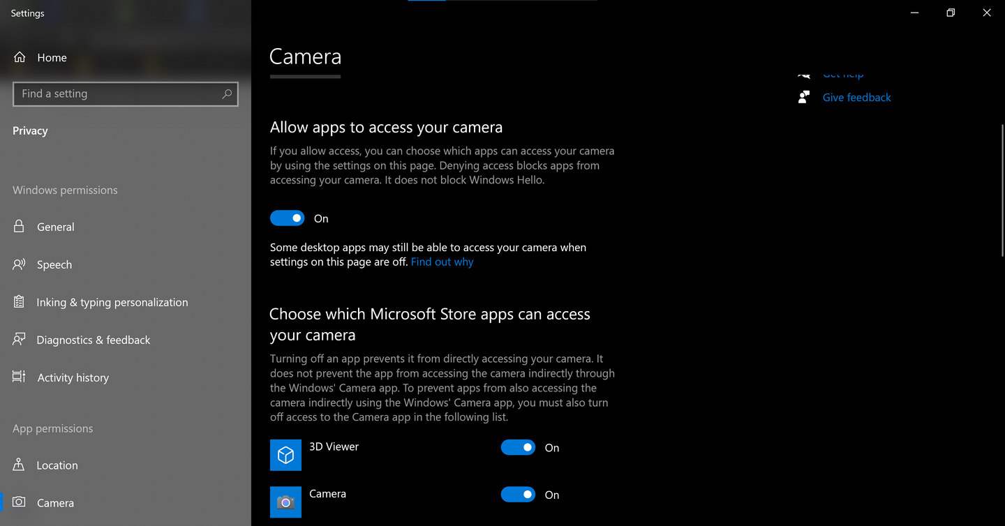 How to Turn on app permissions for your camera in Windows 10? – ADVANCE.AI